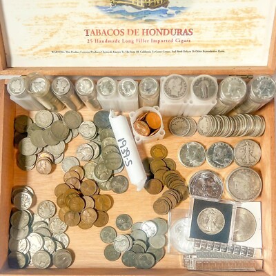 Vintage Cigar Box Mixed U.S. Coin Lot | LIQUIDATION | 90% Silver ...
