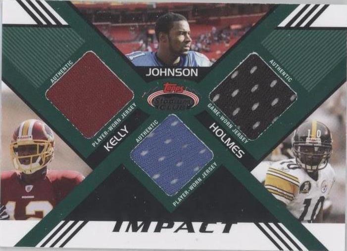 2008 Topps Stadium Club - Impact Triple Relic Calvin Johnson, Santonio ...
