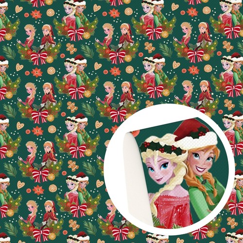 Tessuto Di Natale Disney Frozen Principessa Anna E Elsa Mezza Yarda (18 ...