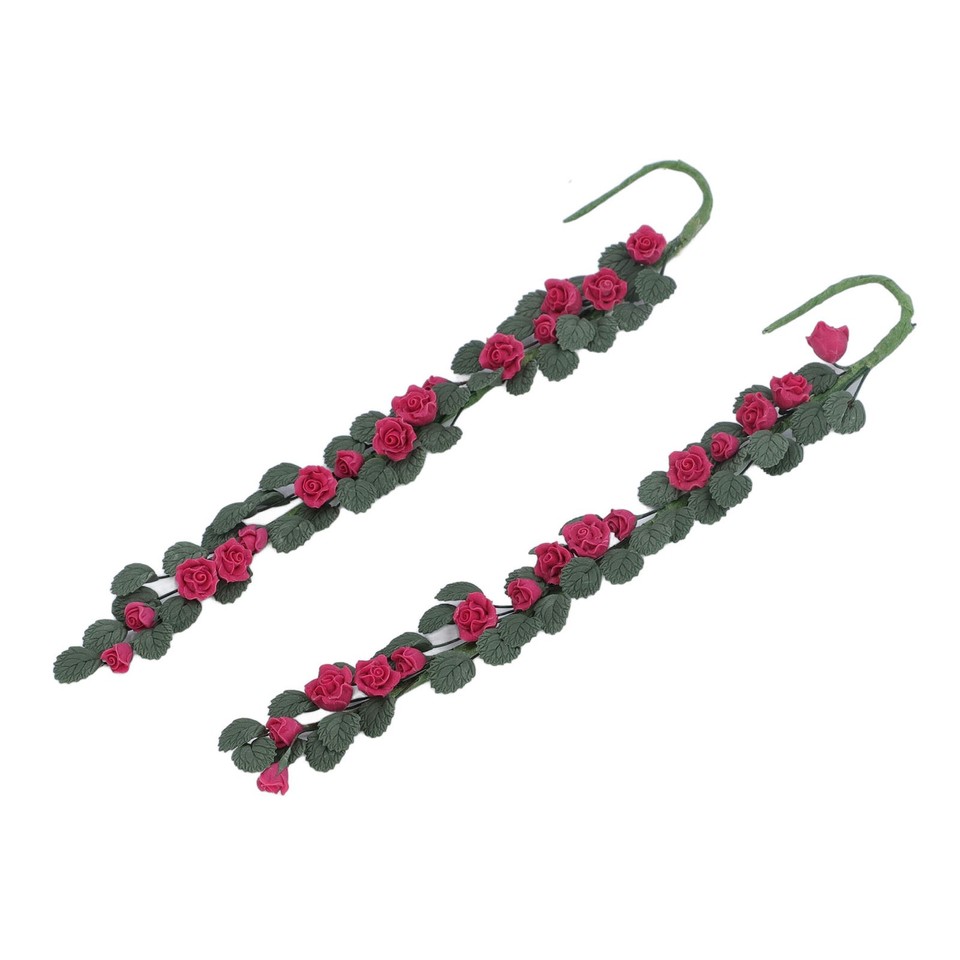 Doll House Rose Vine 2pcs Clay Miniature Swing Vine Ornament For ...
