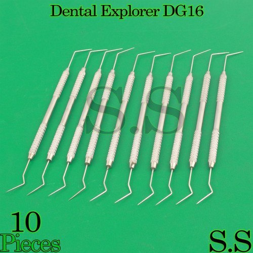 10 Dental Diagnostic PROBE Endo Explorer DG 16 Double Ended Instruments ...