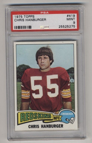 1975 Topps #419 Chris Hanburger PSA 9 Washington Redskins Free Shipping ...