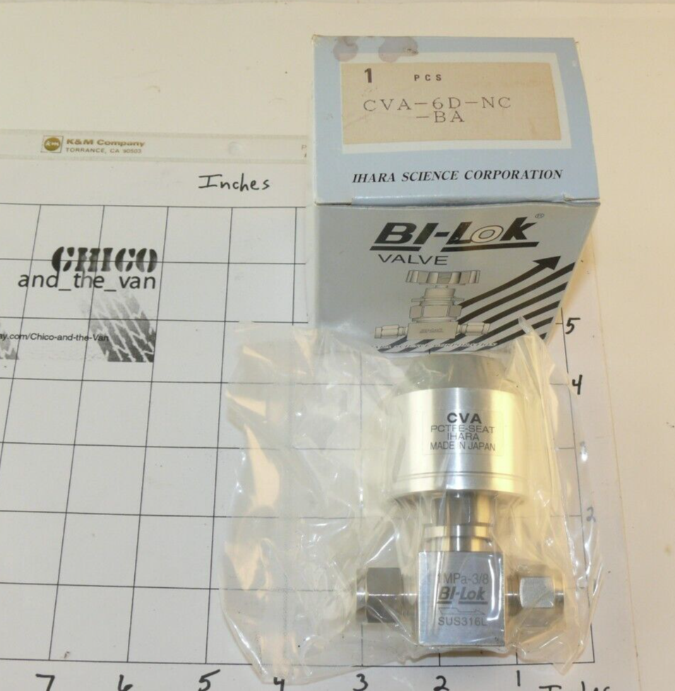 CVA-6D BA Bellows Valve SUS316l 1MPa-1/4 Bi-LOK IHARA CVA-6D-NC-BA Norm ...