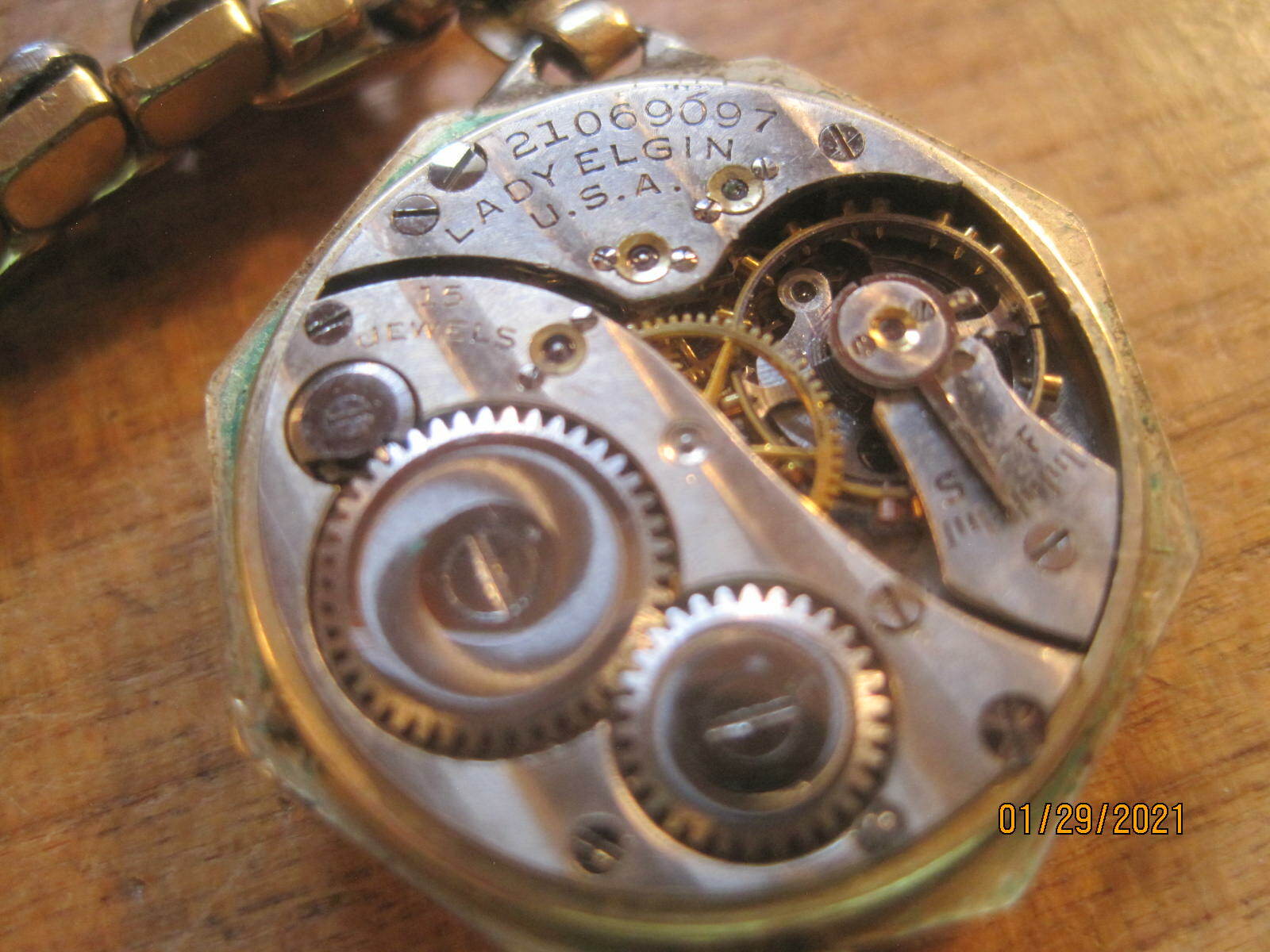 Elgin Ladies Wrist pocket watch style 10/0 gold plated 15 Jewels ...