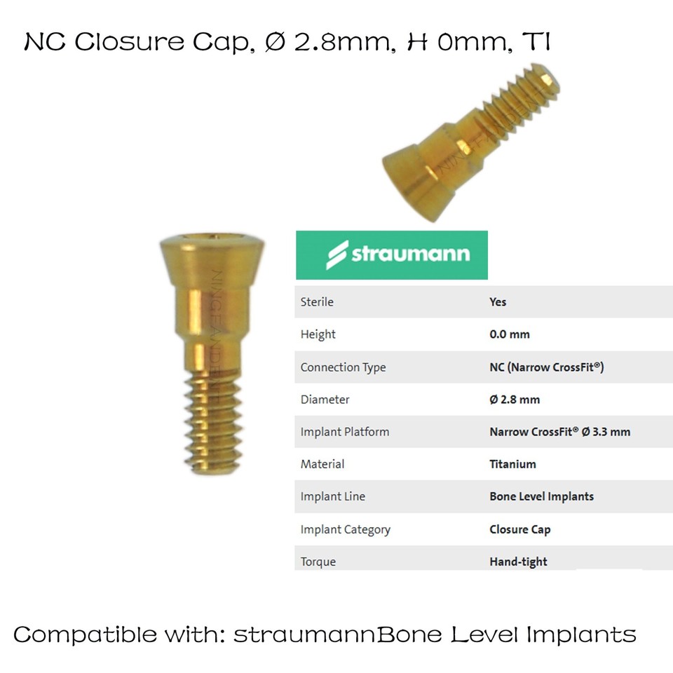 Closure Cover Screw RC/NC Fits Straumann ITI Bone Level/BLT Healing ...