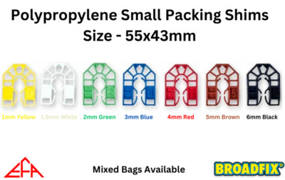 PLASTIC PACKERS WEDGES U SHIMS 55mm x 43mm - Sizes 1,2,3,4,5,6mm | eBay