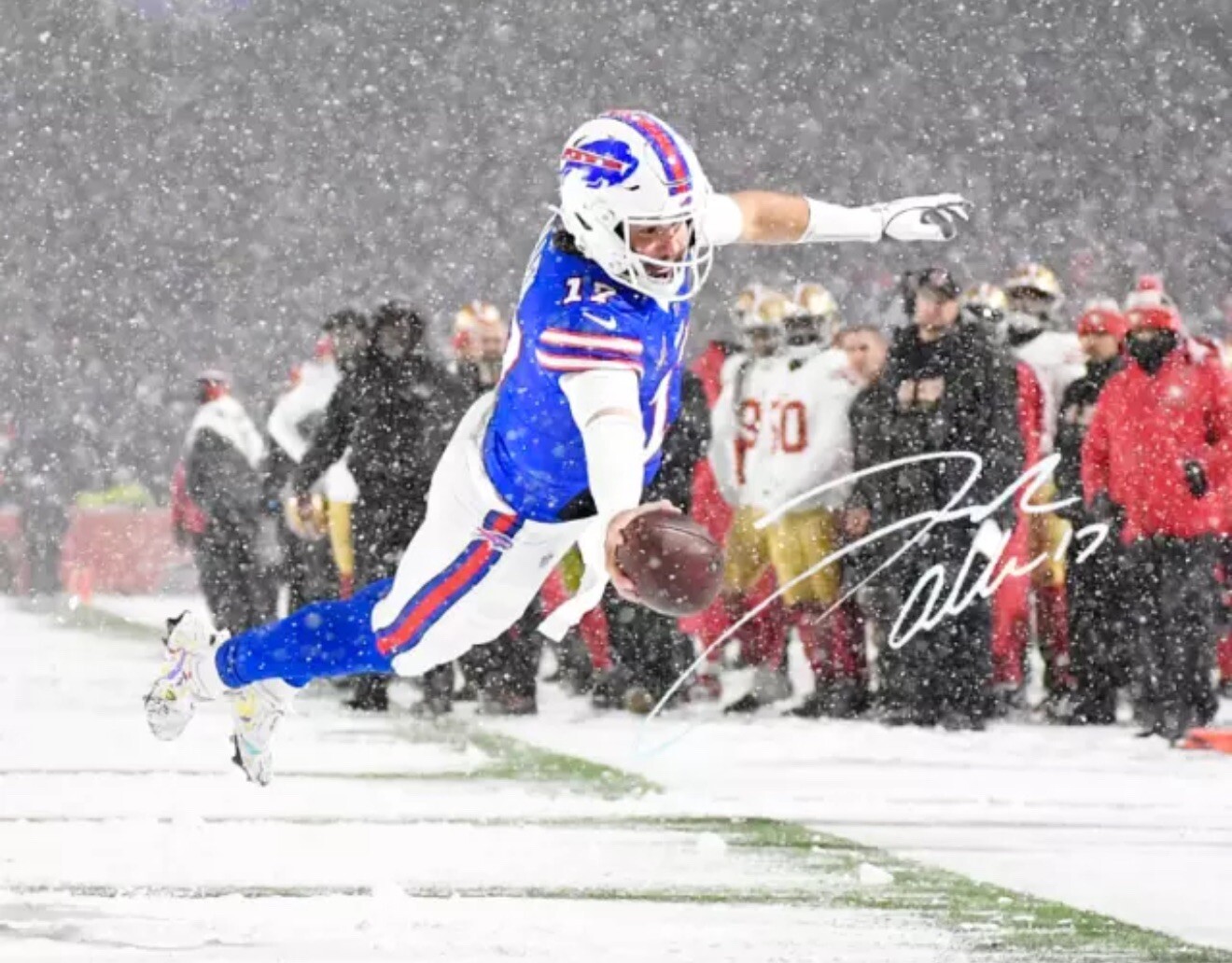 Josh Allen Auto 8x10 Signed Buffalo Bills Reprint Photo Snow Leap ...
