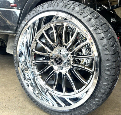 4 NEW 22x12 Hardcore HC101 Wheels and 33" Tires -44 Chrome 6x5.5 Chevy ...