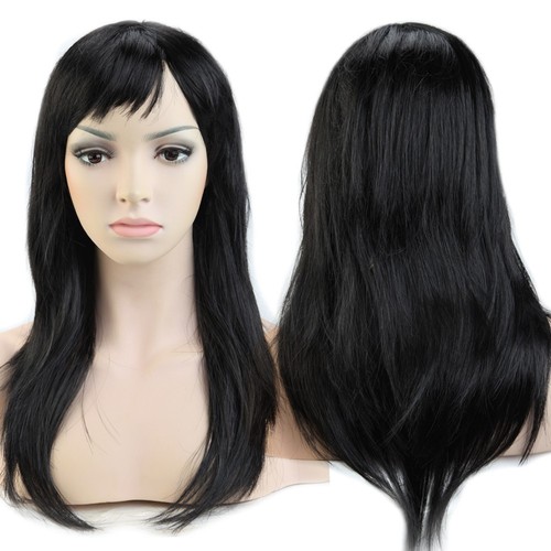 Cheap Cosplay Full Wig With Bangs Women Long Wavy Straight Hair Wig ...