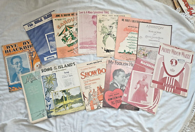 Lot Of 13 Vintage Sheet Music 1920s and Up Musicals, Chorus, Show Tunes ...