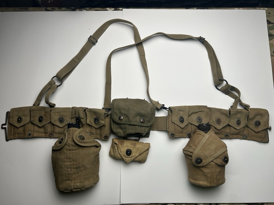 WWII USMC Grouping M1923 Cartridge Belt Haversack Okinawa Iwo Jima ...