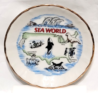 Vtg Sea World Collector 4.5" Souvenir Saucer / Plate Florida- Shamu ...