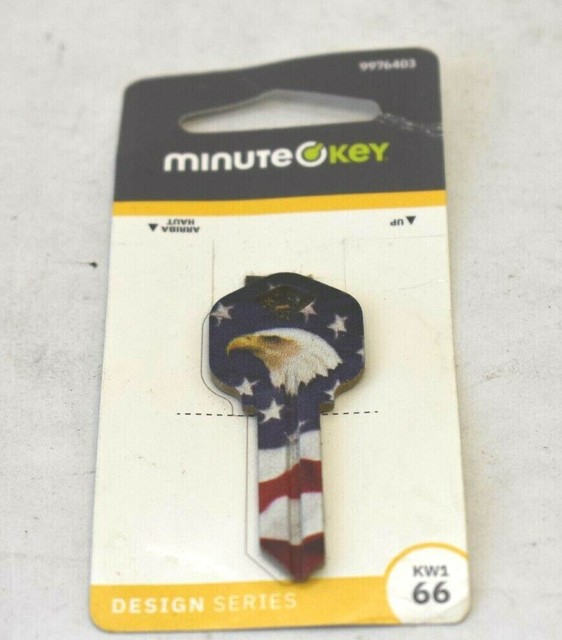 (6-Pk) Minute Key Design Series USA Flag/Eagle House Key Blank KW1 66 ...