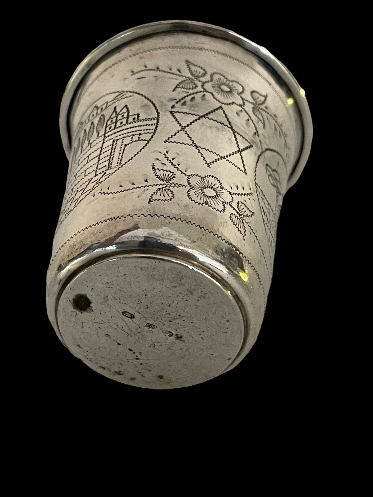 Antique Original Judaica Silver Kiddish Cup Vienna כוס צפתית Safed ...