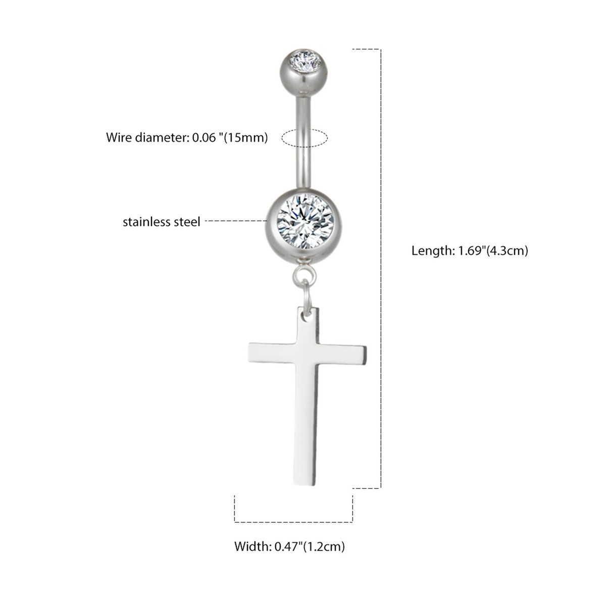 Cross Belly Button Piercing
