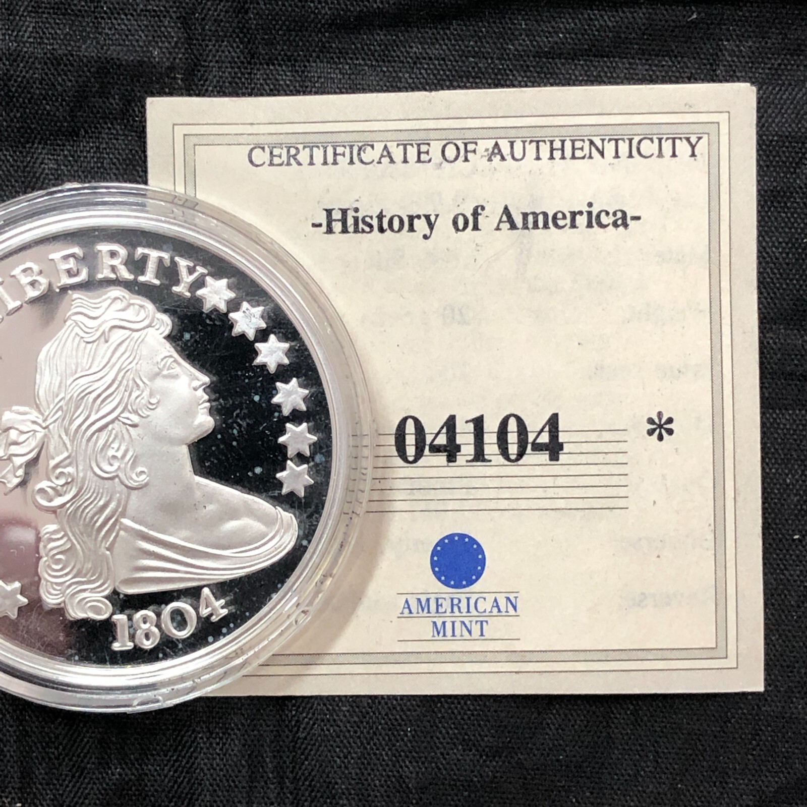 DEXTER DOLLAR RPLICA 1804 AMERICAN MINT PROOF 20g 999 SILVER #m28 | eBay