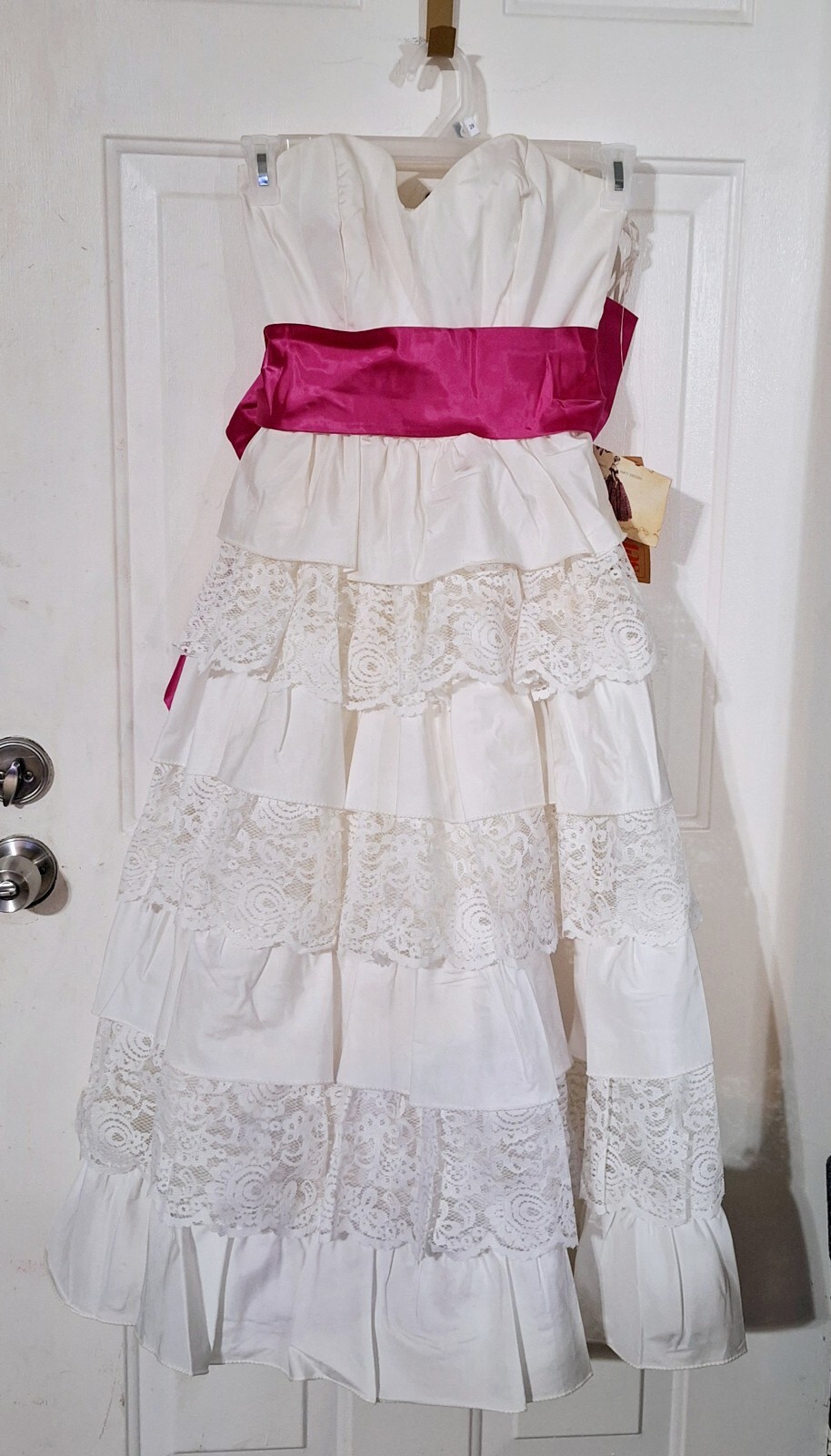 Rare Vintage Ruffle/Lace Prom Dress~80s~Nadine~Sevent… - Gem