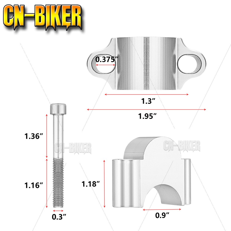 CNC Aluminum Handlebar Risers 7/8" Bars 30mm Height For YAMAHA TW200 ...