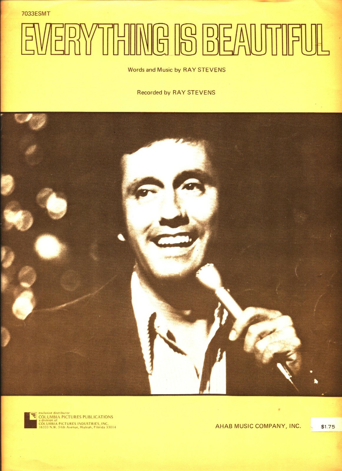 RAY STEVENS EVERYTHING IS BEAUTIFUL SHEET MUSIC-PIANO/VOCAL/GUITAR ...