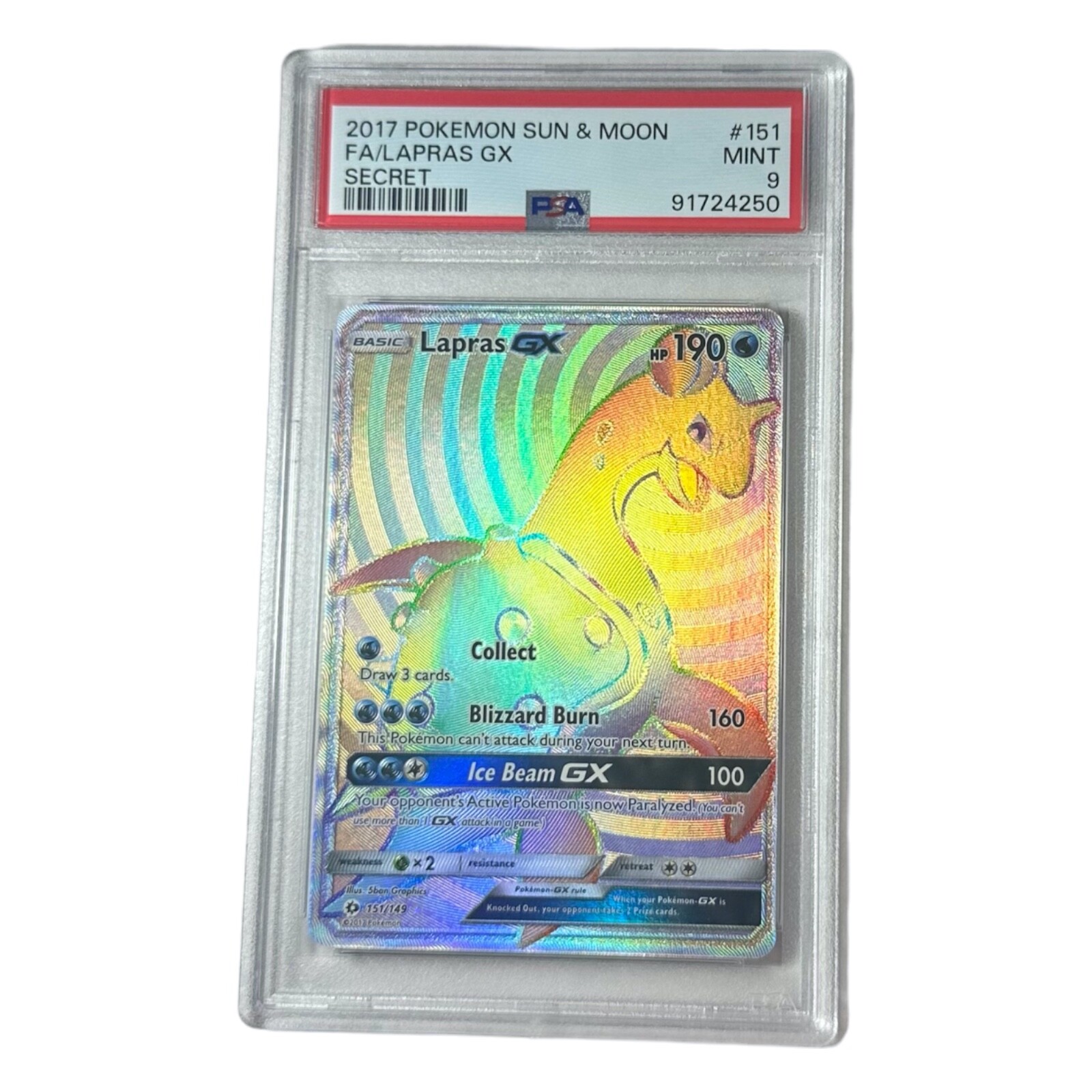 2017 Pokemon Sun & Moon Secret Lapras GX #151 Full Art PSA 9 | eBay