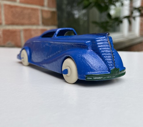 Vtg MANOIL No 704 Metal Toy Car Made America 6” Futuristic 1936 Blue ...