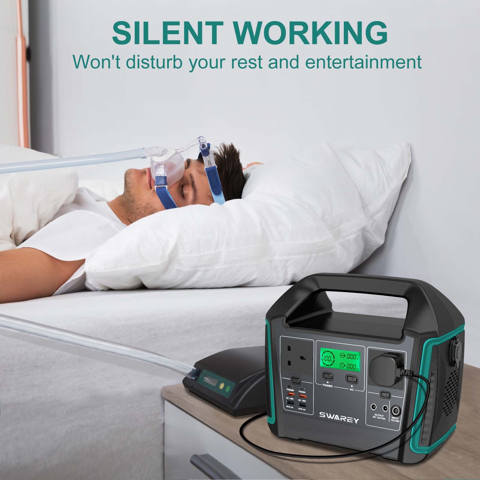 SWAREY Portable Power Station 1000W 725.76Wh Solar Power Generator ...