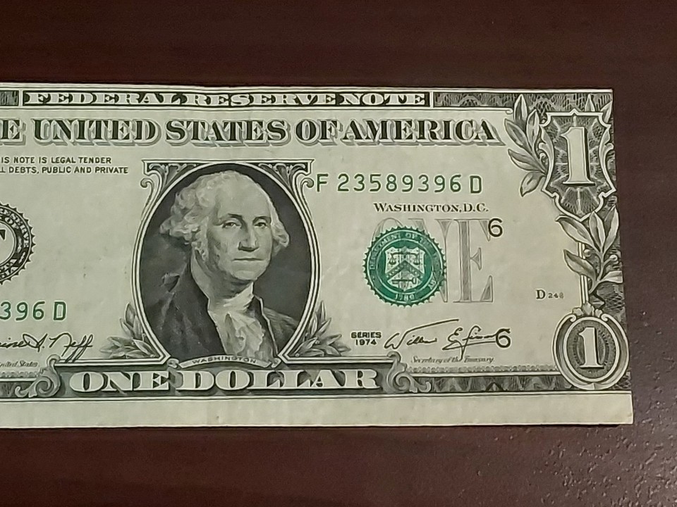 1974 $1 Bill - Cutting Error & Shifted Overprint! MAJOR MULTI-ERROR ...