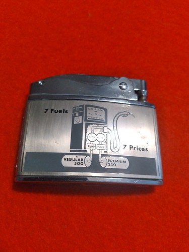 Vintage Flat Ad Lighter Kay-Cee Hancock Gas Station 7 Fuels 7 Prices | eBay