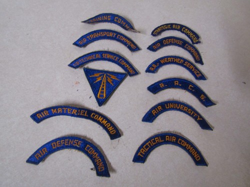 PATCH LOT COLLECTION OF 12 US ARMY AIR FORCE AAF TABS WW2 ERA TACTICAL ...