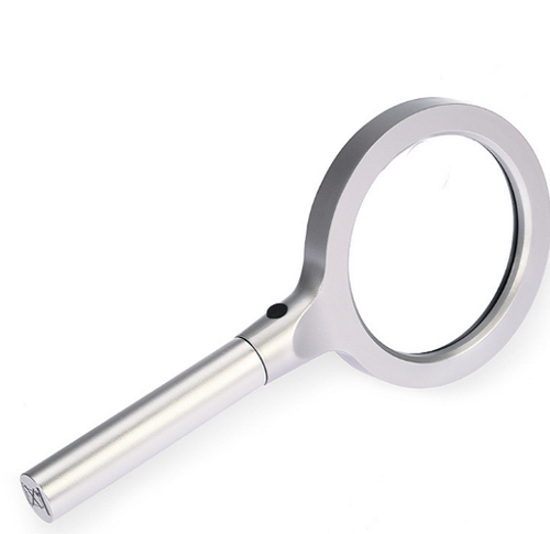 12 LED Magnifying Glass 5X 10X 85mm Zinc Alloy Metal Hand Held ...