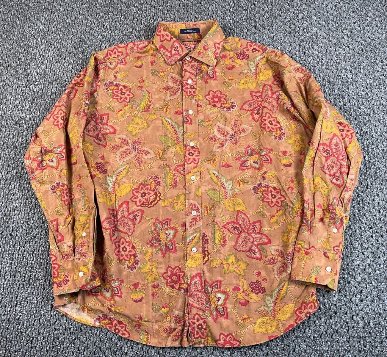 Daniel Cremieux Paisley Pattern Shirt Adult XL Brown … - Gem