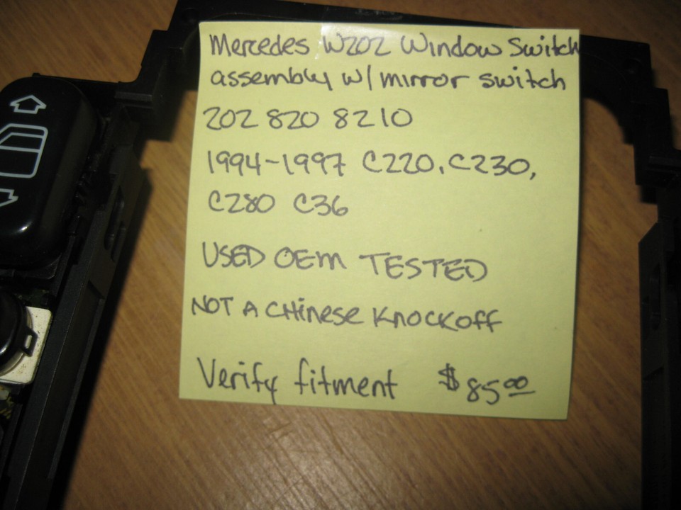 MERCEDES 2028208210 W202 Window Switch 1994-97 *OEM USED* C220 C280 ...