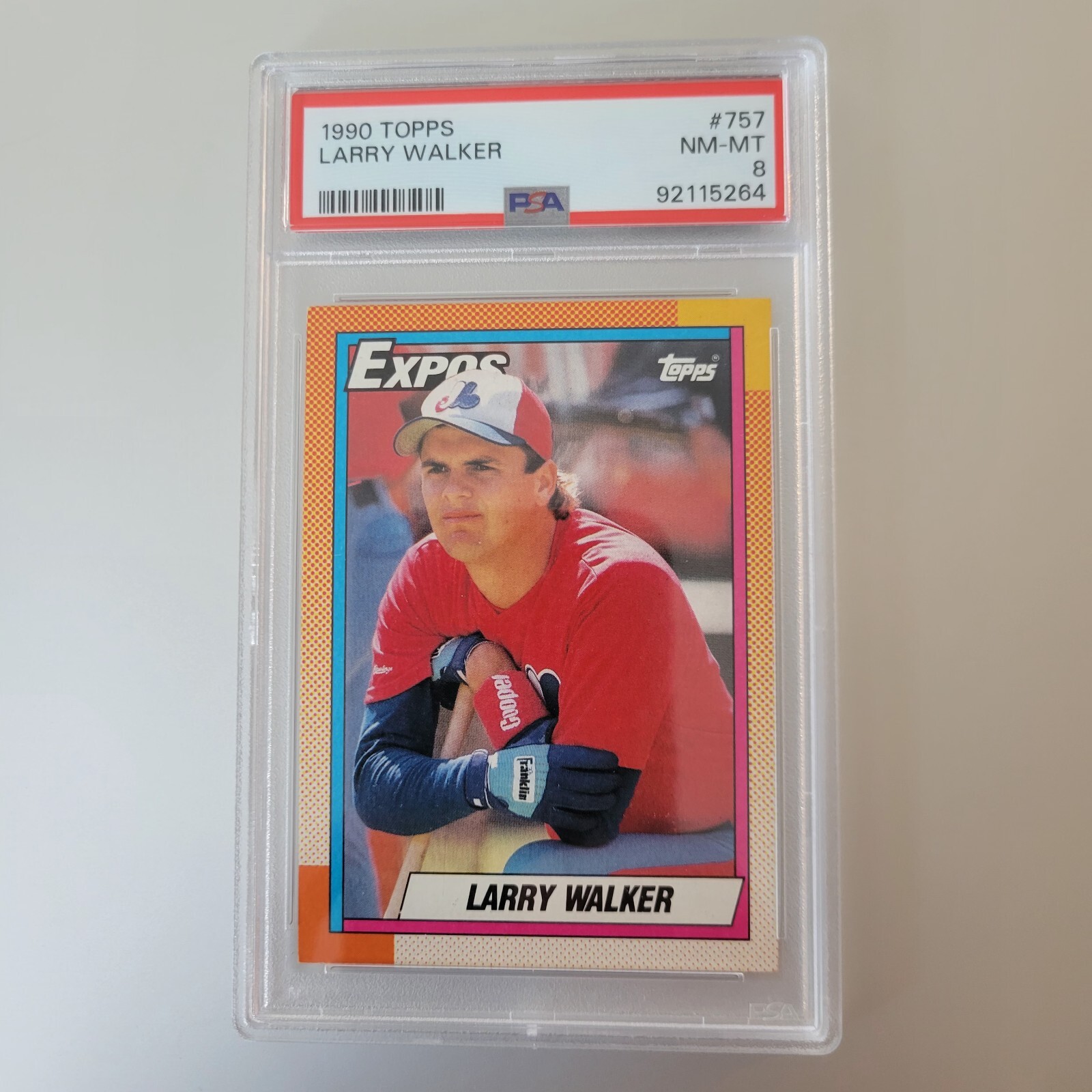 LARRY WALKER PSA 8 MINT MONTREAL EXPOS ROOKIE CARD #757 1ST RC SP 1990 ...