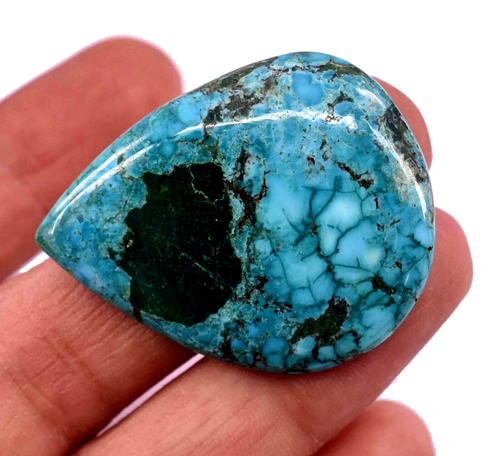 Pierre précieuse naturelle bleuté vert turquoise 47,95 ct extraite de ...