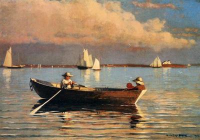 Glouchester Harbor by Winslow Homer Row Boat Seascape Sail Boats 30x21 ...