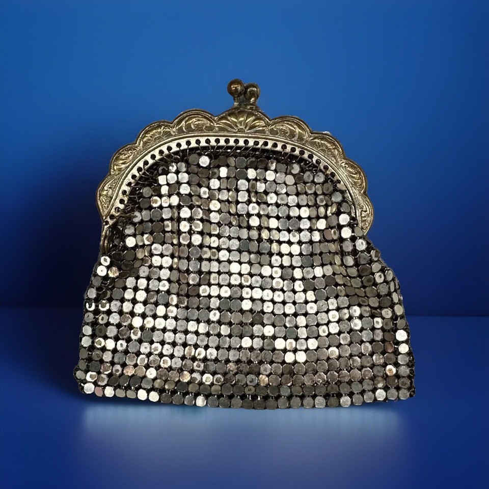 ANTIQUE VICTORIAN MESH CHAINMAIL COIN PURSE SILVER TONE West Germany | eBay