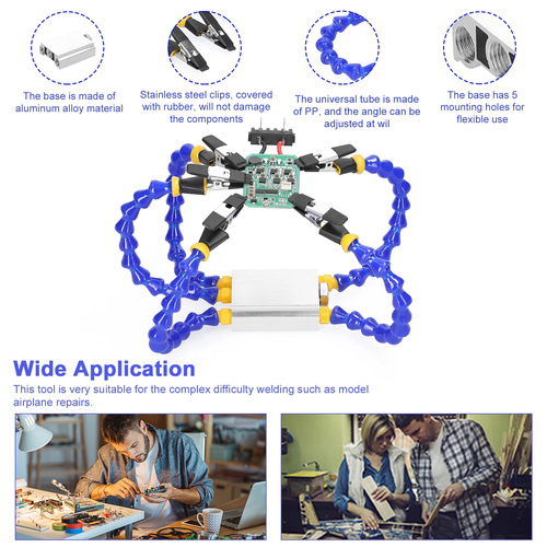 Clamp Helping Hand Third Hand Soldering 2/4/6 Flexible Micro Magnifier ...