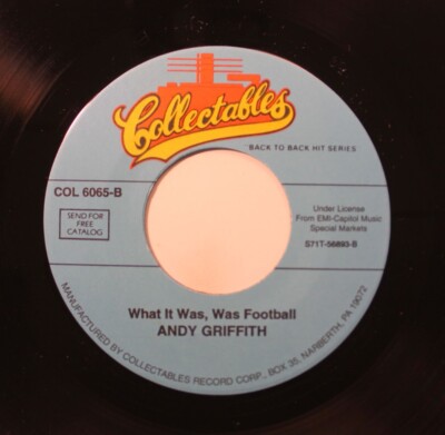 Comedy Nm! 45 Andy Griffith/Ferlin Husky - What It Was, Was Football ...