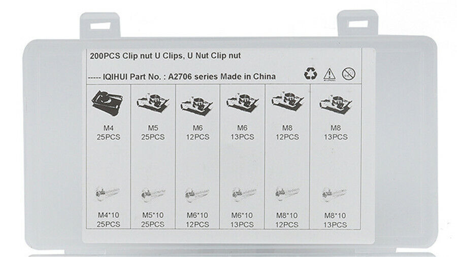 M4 M5 M6 M8 Spire Clips Nuts U Nuts Speed Clips Fasteners Boxed Kits AU ...