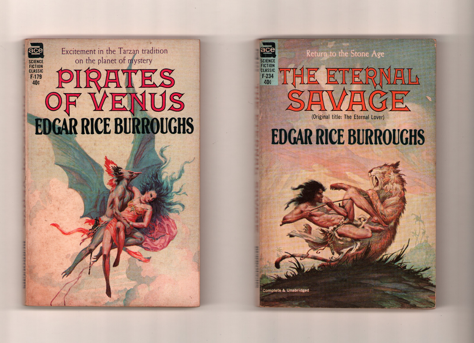 Edgar Rice Burroughs 5 Books ROY KRENKEL Ace Paperbacks F Series 1960s ...