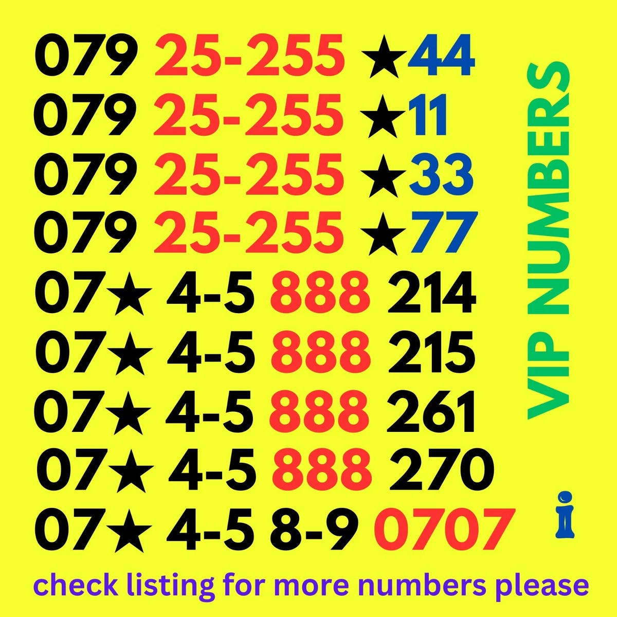 Vip Mobile Number