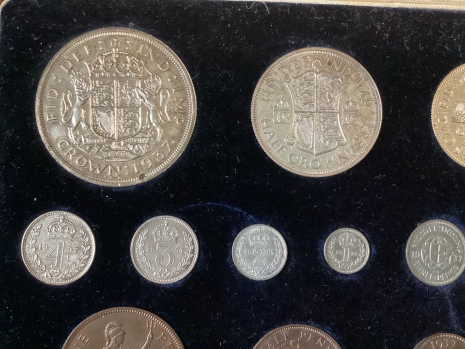 1937 Specimen Coin Set - 15 Coins Including Maundy Money - In Original ...