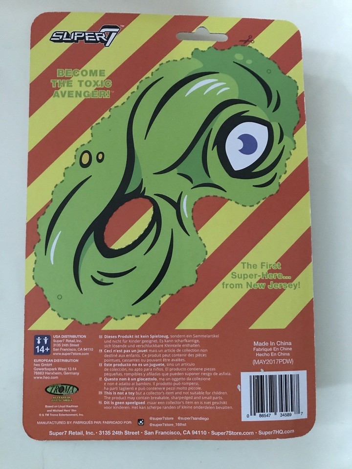 Super7 ReAction 3.75” Toxic Crusader Animated Cartoon Figure Troma ...