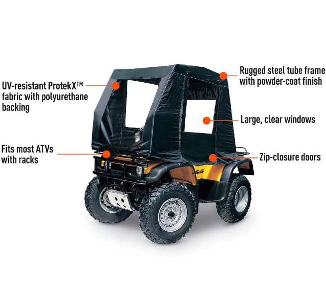 ATV 4 Wheeler Cabin Cab Enclosure Outdoor Protection Cover Rain Sleet ...