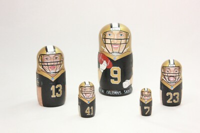 New Orleans Saints NFL Nesting Doll Drew Brees Sport Handmade Wooden ...