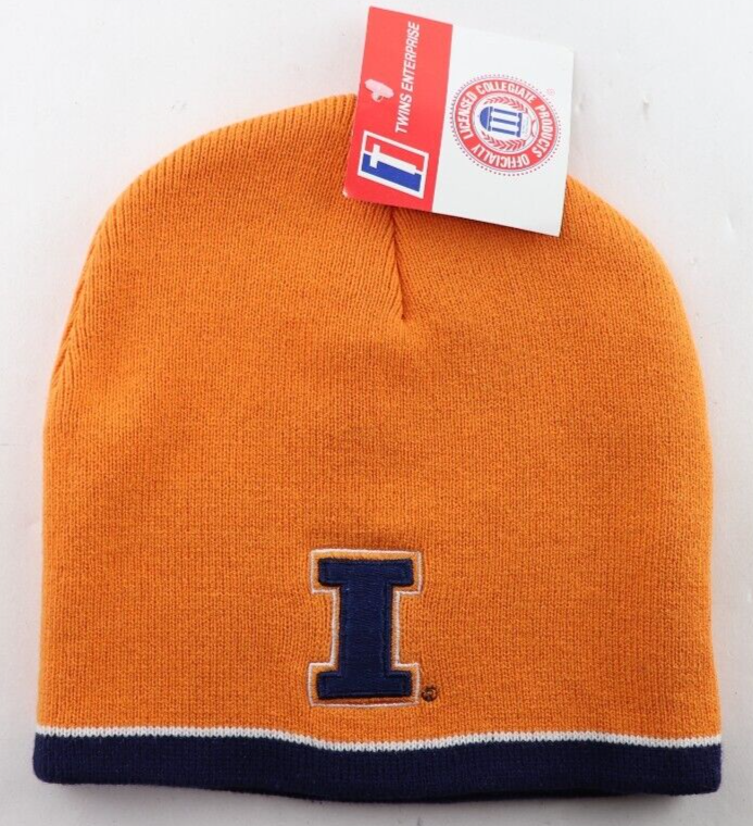 Vtg Twins University of Illinois Fighting Illini NCAA Orange Beanie ...