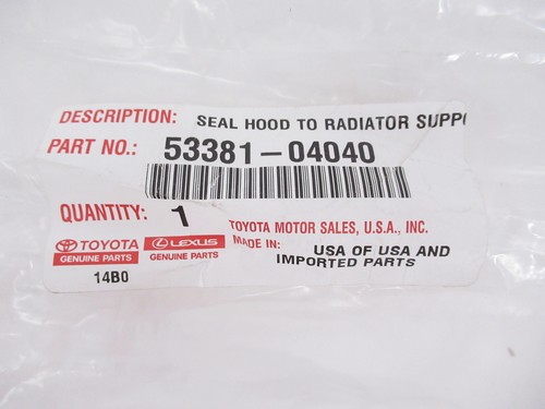 Genuine OEM Toyota 53381-04040 Radiator to Hood Seal 2005-2015 Tacoma ...