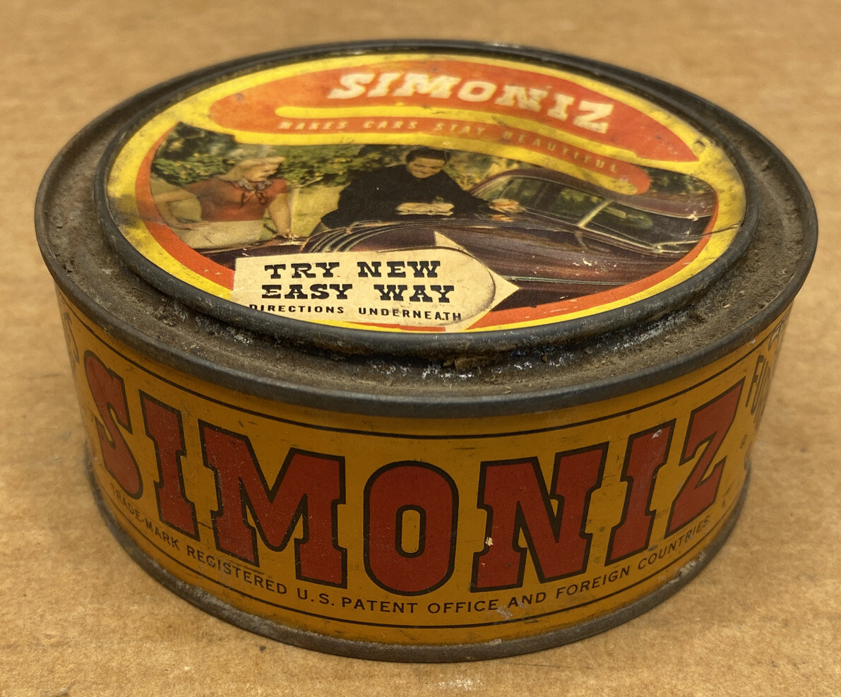 ANTIQUE Tin Simoniz Motorist Auto 1920's Cars Graphics Wax 100+Years | eBay
