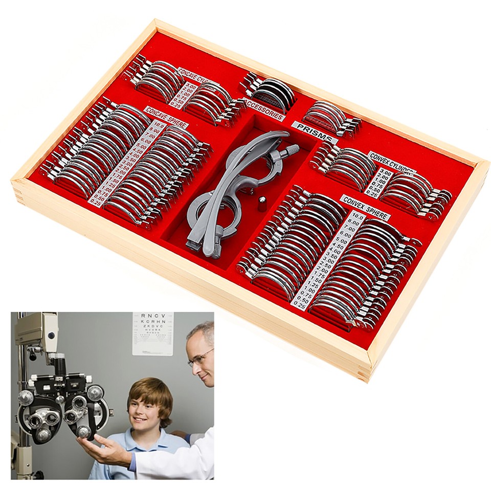 104pcs Optical Lens Optometry Rim Kit W/ Free Optometry Test Trial ...