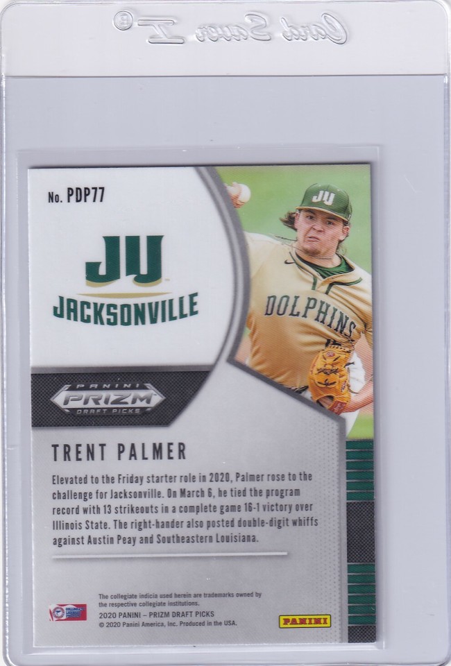 2020 PRIZM DRAFT RC TRENT PALMER TORONTO BLUE JAYS ROOKIE BASEBALL ...